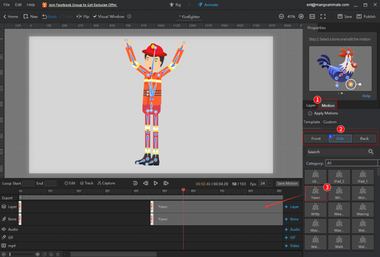 How to Open a Character Template and Add Motions - Mango Animate Help Center