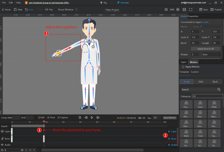 How to Add Motions to a Custom Character - Mango Animate Help Center