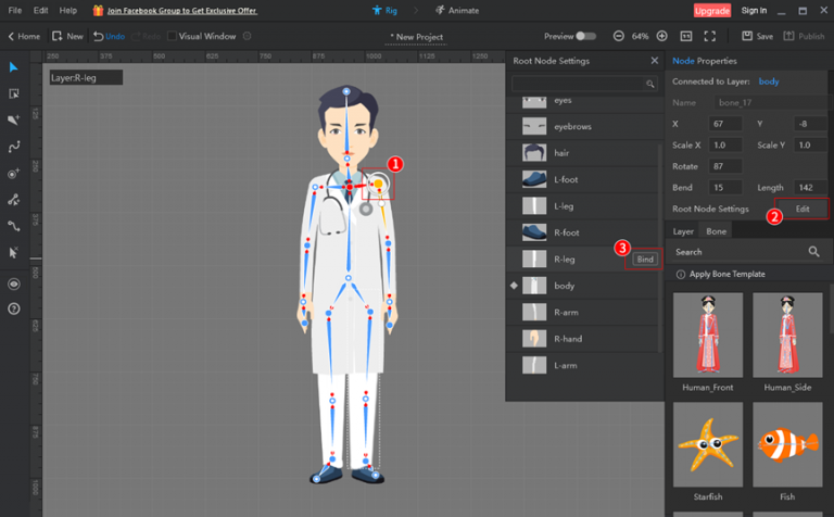 How to Bind Skeleton Nodes to a Layer - Mango Animate Help Center